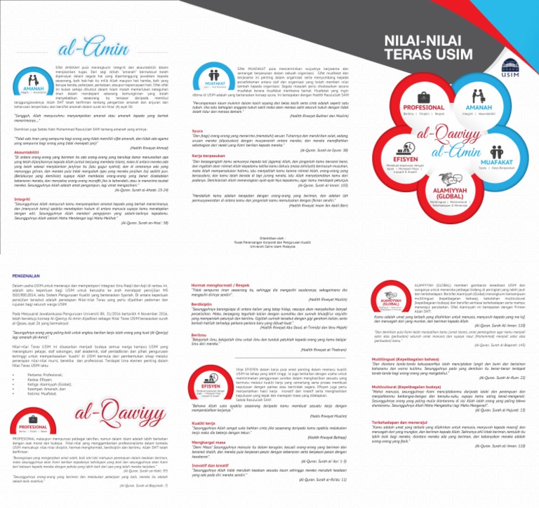 Nilai-Nilai Teras Usim | PDF