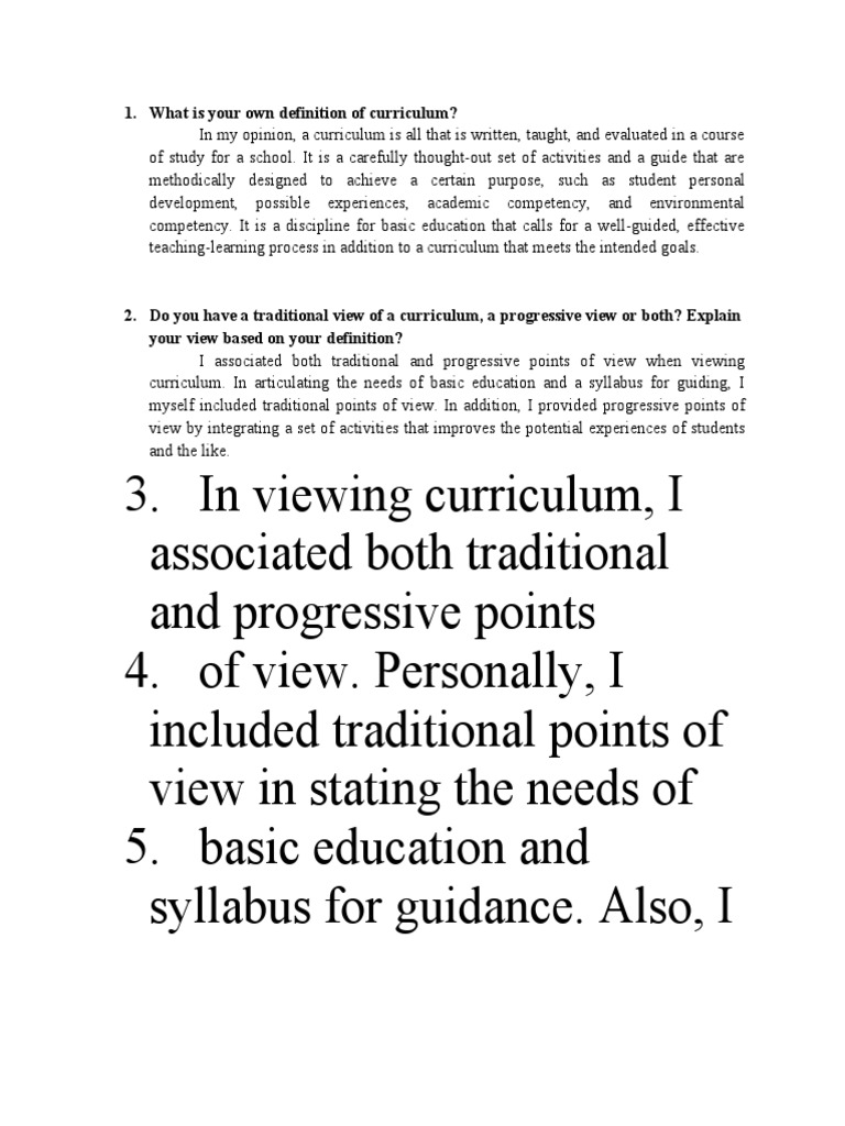 2 - Curriculum Definition | PDF