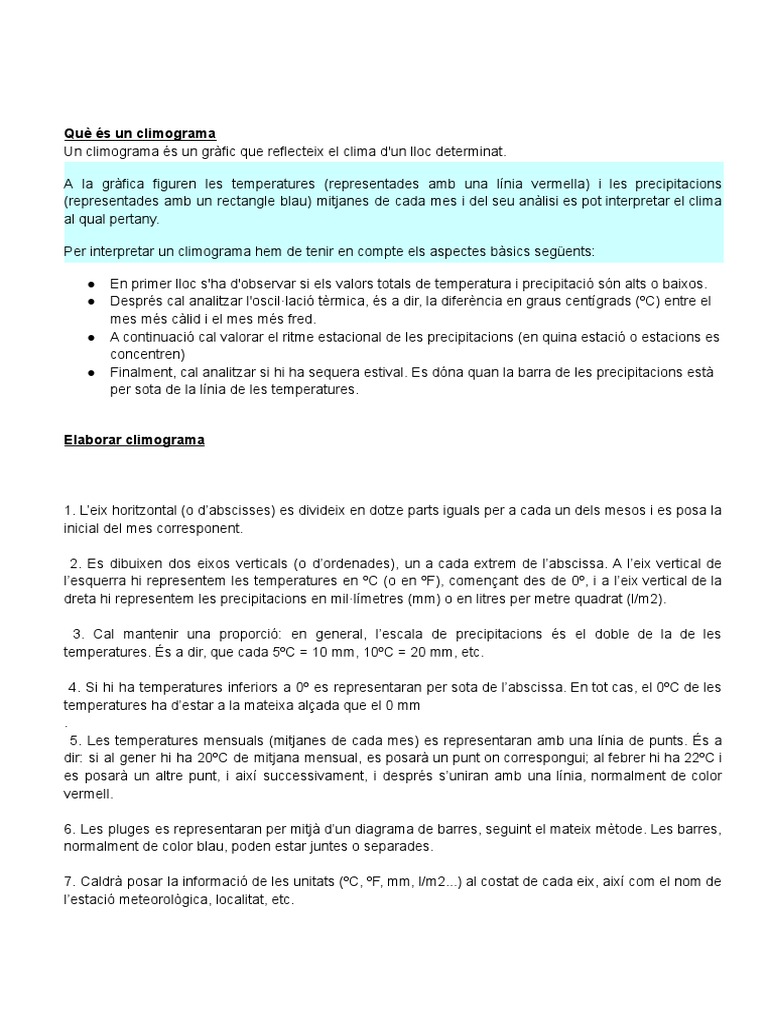 Base D'orientació Climograma | PDF