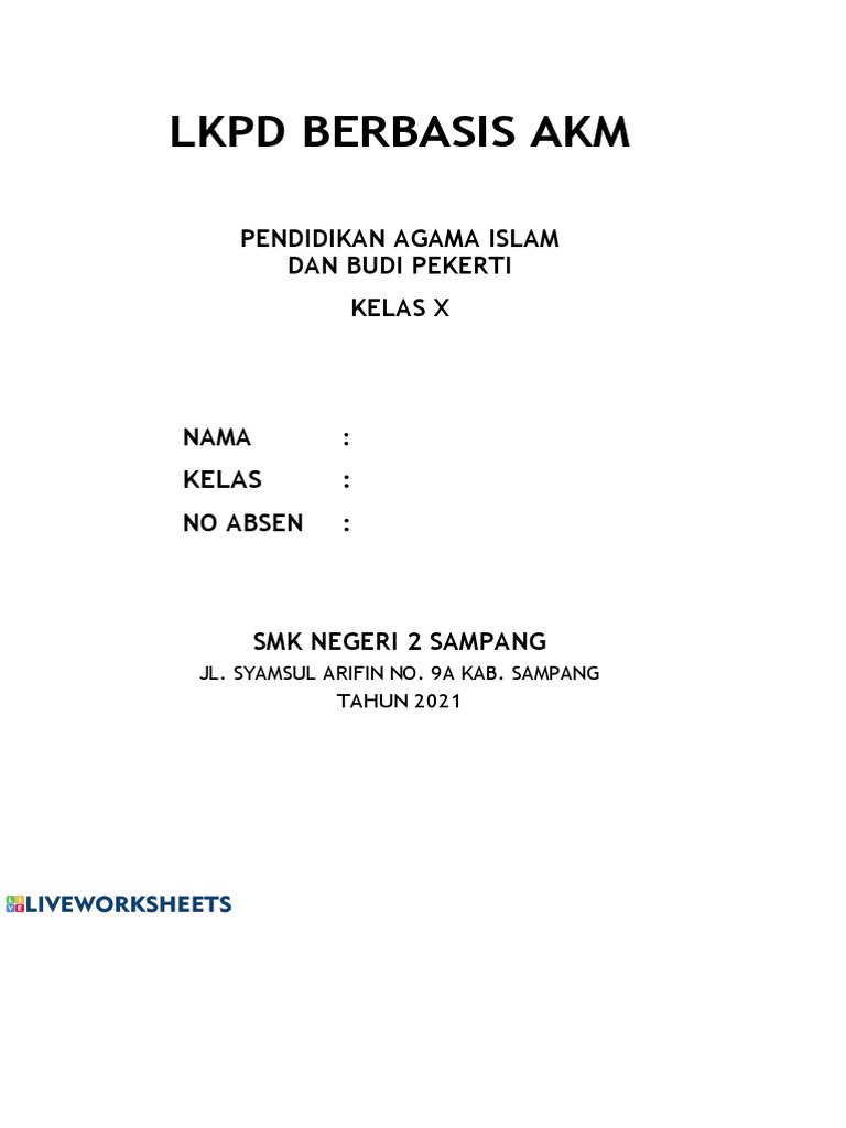 LKPD PAI Berbasis AKM | PDF