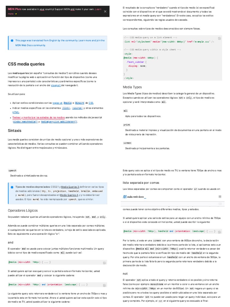 CSS Media Queries - CSS - MDN | PDF | Monitor de computadora | Windows XP CSS Media Queries - CSS - MDN | PDF | Monitor de computadora | Windows XP