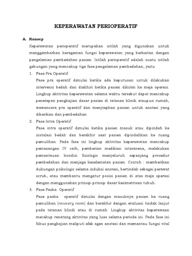 Keperawatan Perioperatif | PDF