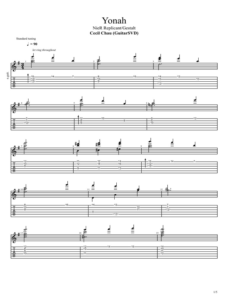 Yonah Sheet Music" - An accurate transcription of the piano sheet music ...