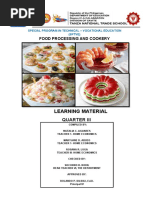 Lesson Plan in Grade 11 Cookery TVL | PDF | Education Theory | Learning