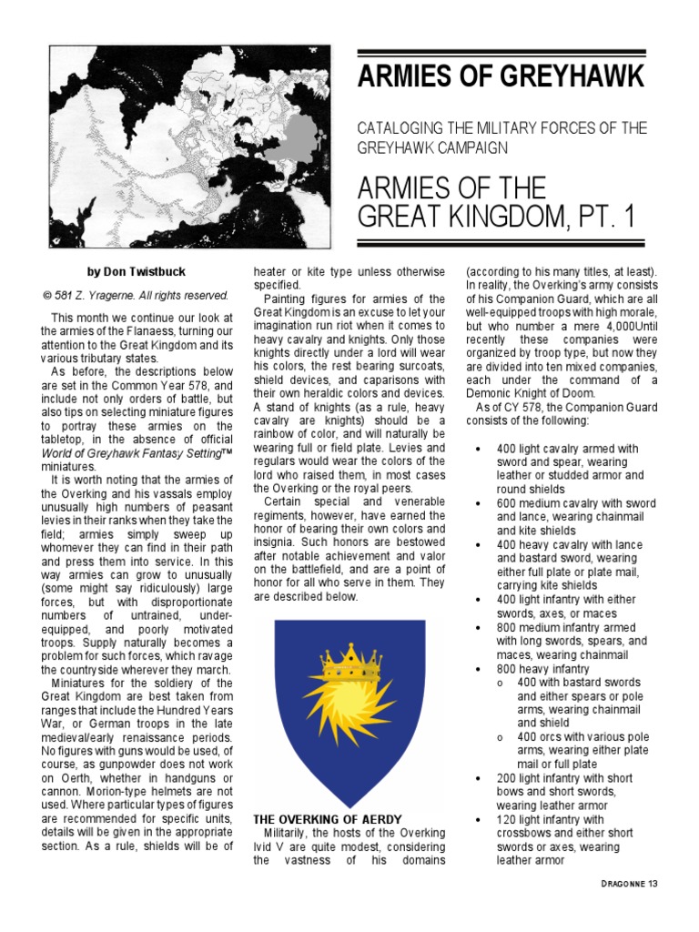 Armies of Greyhawk - Great Kingdom p1 | PDF | Infantry | Cavalry