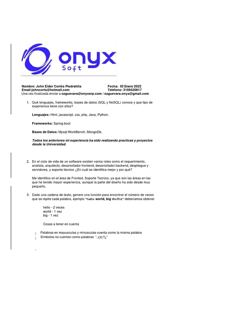 Prueba Tecnica | PDF | Estructura de datos de matriz | Java (lenguaje de programación)