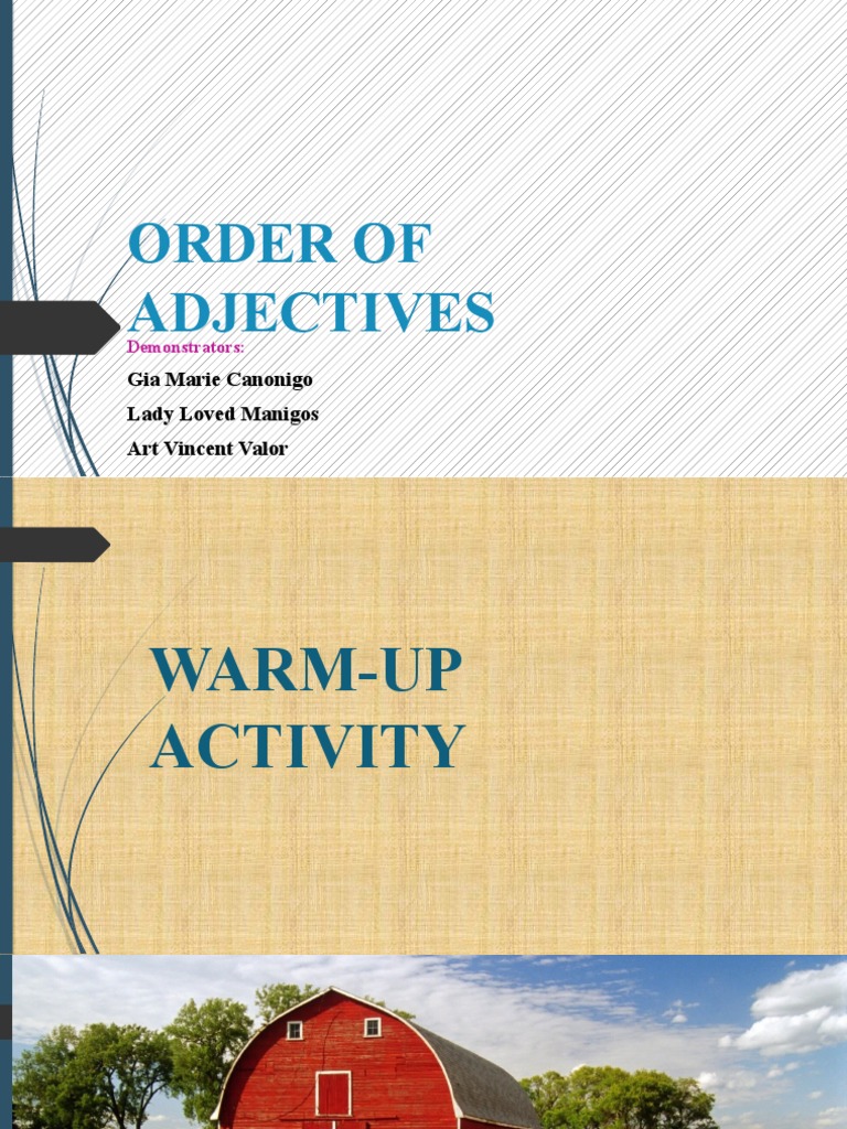 Order of Adjectives Lesson Plan | PDF | General Fiction
