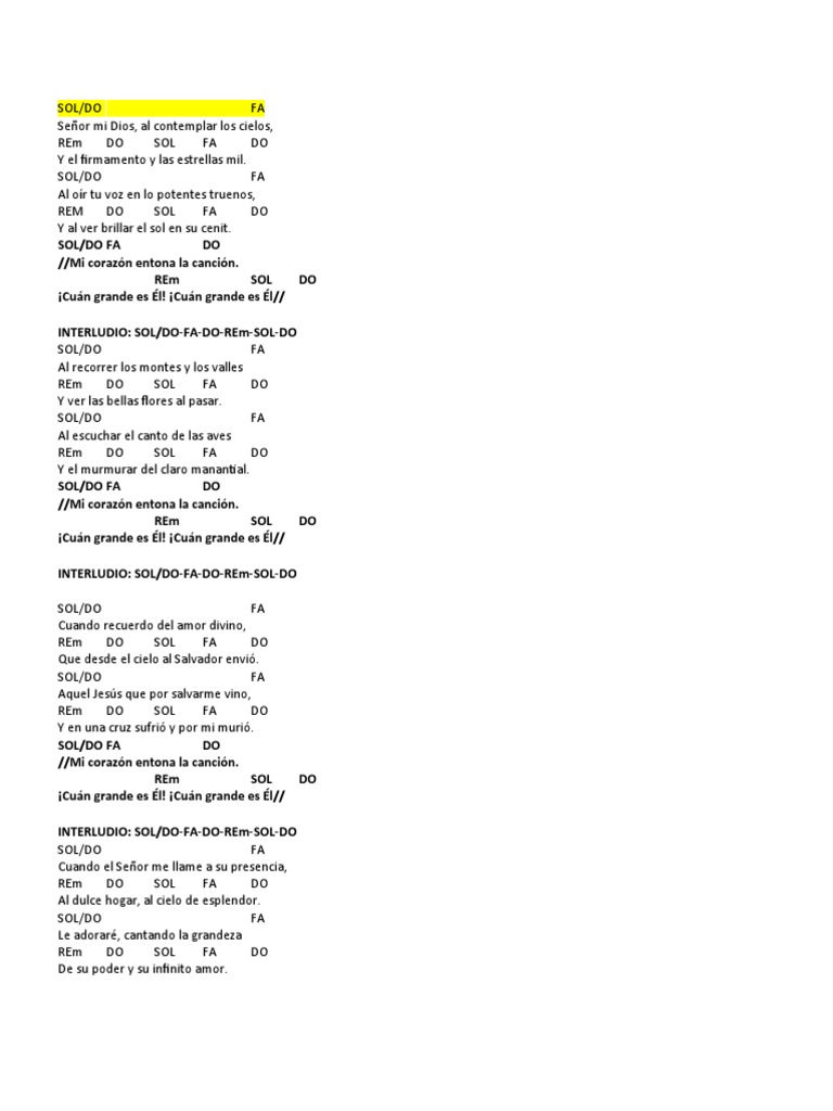 Himno Cuan Grande Es El | PDF