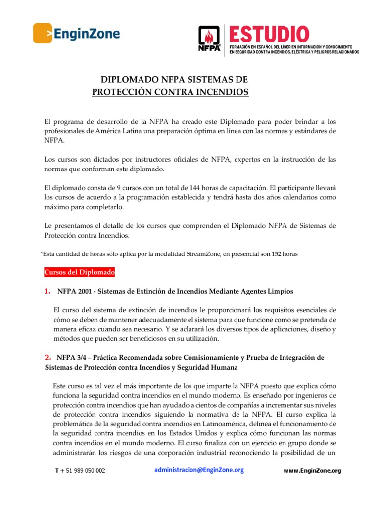 Diplomado NFPA en Sistemas de Protección Contra Incendios 2021 | PDF ...