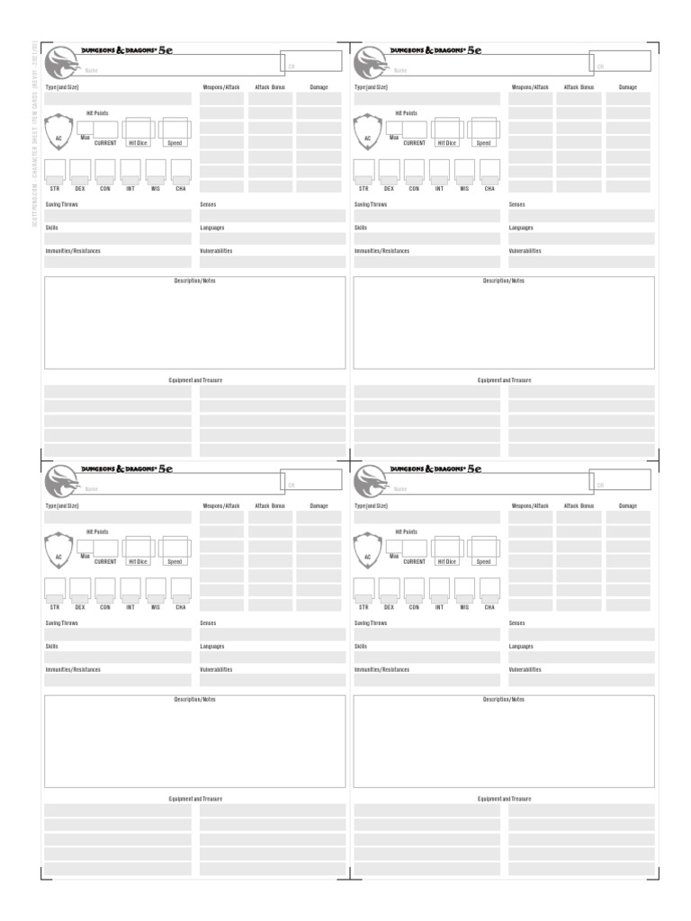 DND5eEncounterCards Rev001 2021 03 | PDF | Gaming | Tabletop Games