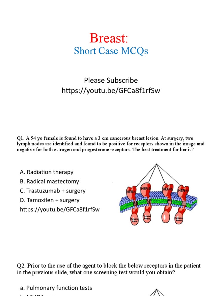 Breast Cancer Case Study MCQs | PDF | Breast Cancer | Causes Of Death