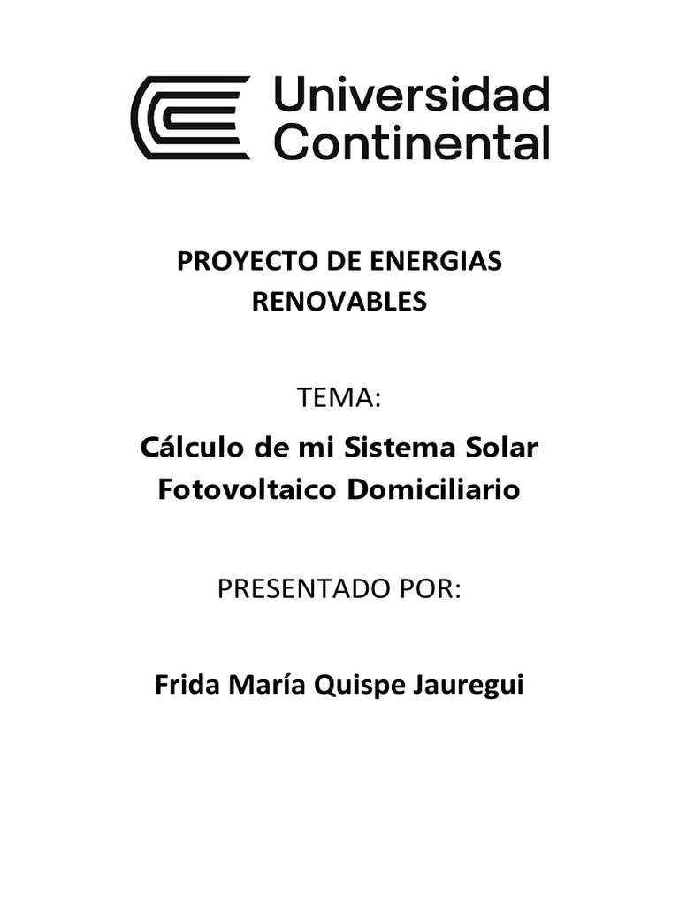 PROYECTO DE ENERGIAS RENOVABLES Panel | PDF | Energía solar | Panel solar