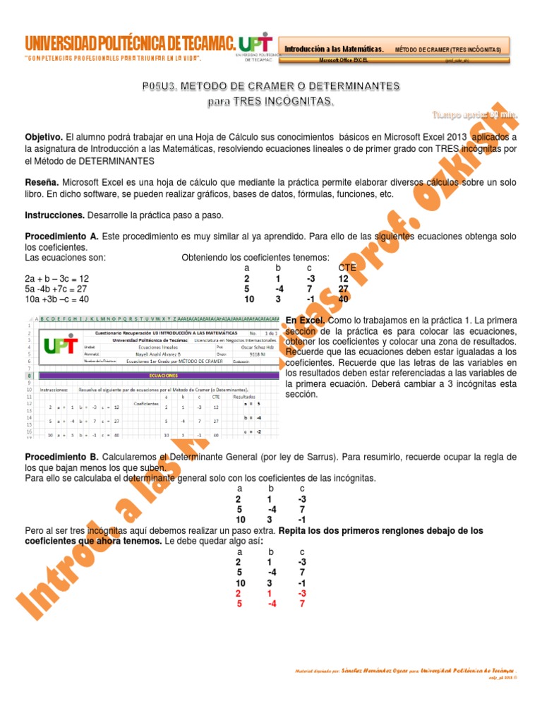 Determinantes 3 X 3 | PDF | Determinante | Ecuaciones