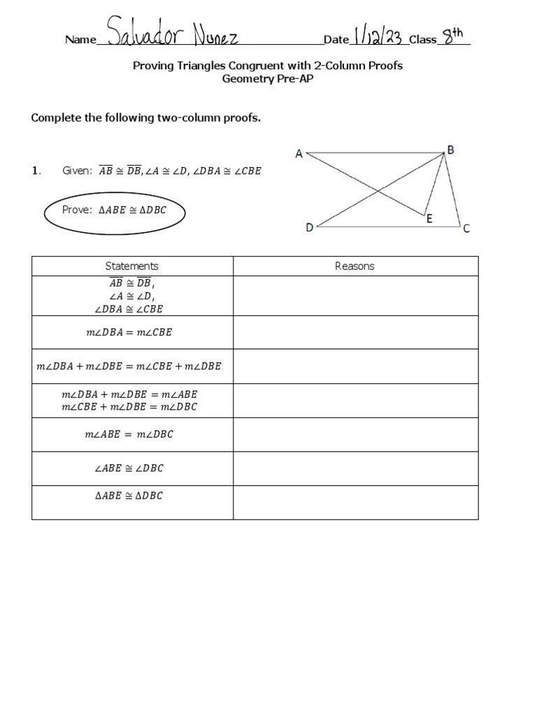 Triangle Congruence Proofs Guide | PDF | Teaching Methods & Materials