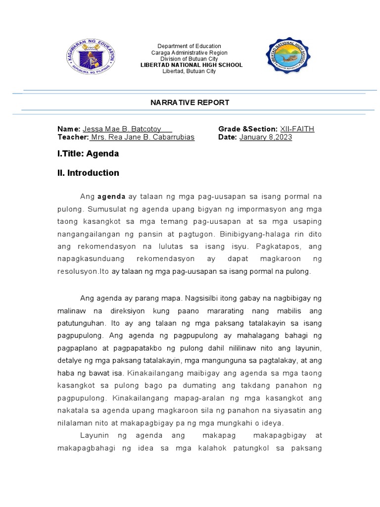 Jessa Mae Final Narrative Report | PDF