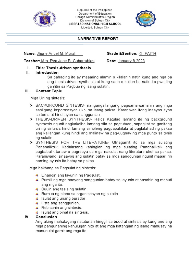 Narrative Report | PDF