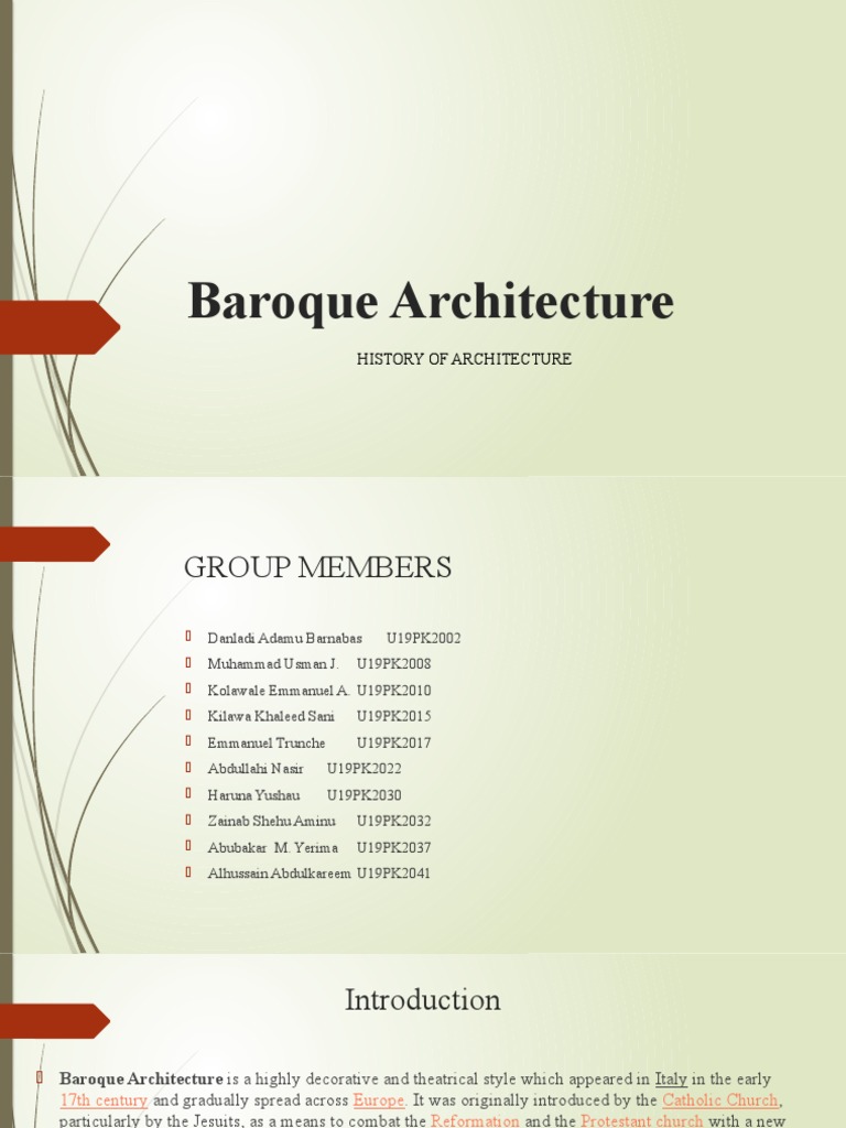 Baroque Architecture | PDF | Baroque | Architectural Elements