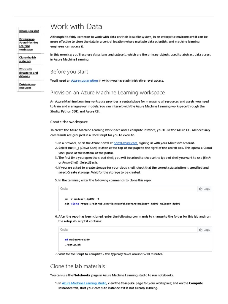 Mslearn dp100 06 | PDF