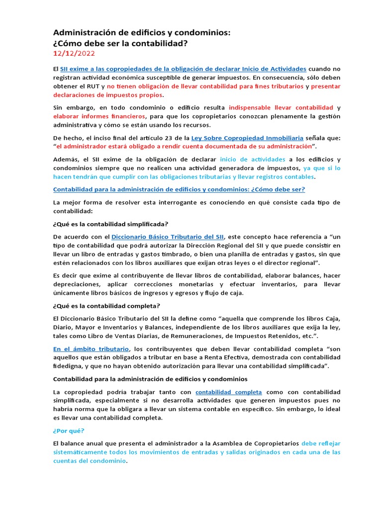 S.I.I - Administración de Edificios y Condominios | PDF | Contabilidad ...