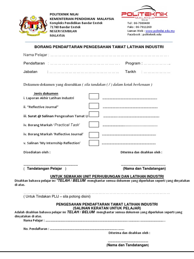 TAMATLI Borang Pendaftaran Tamat Li | PDF