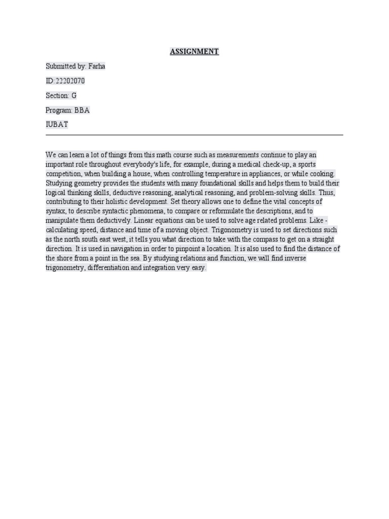 Math 107 Assignment | PDF