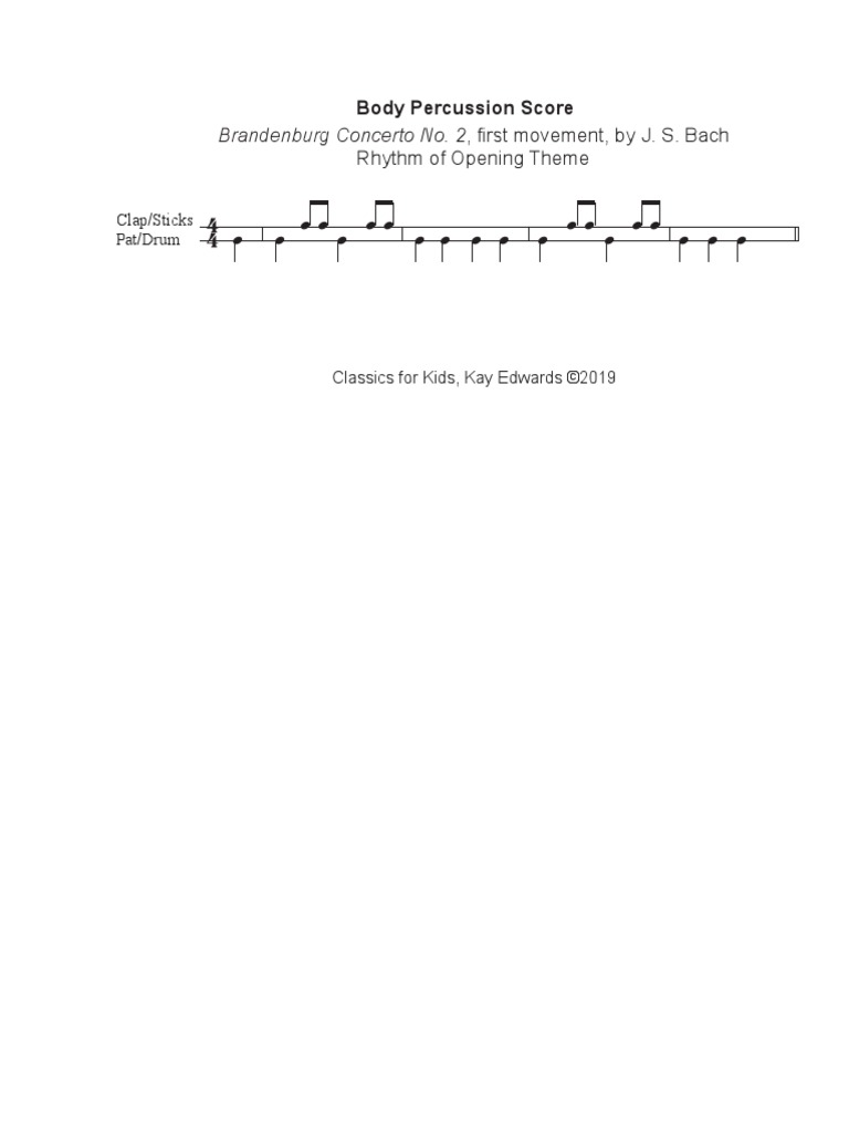 Bach K2 VB Body Percussion Score | PDF