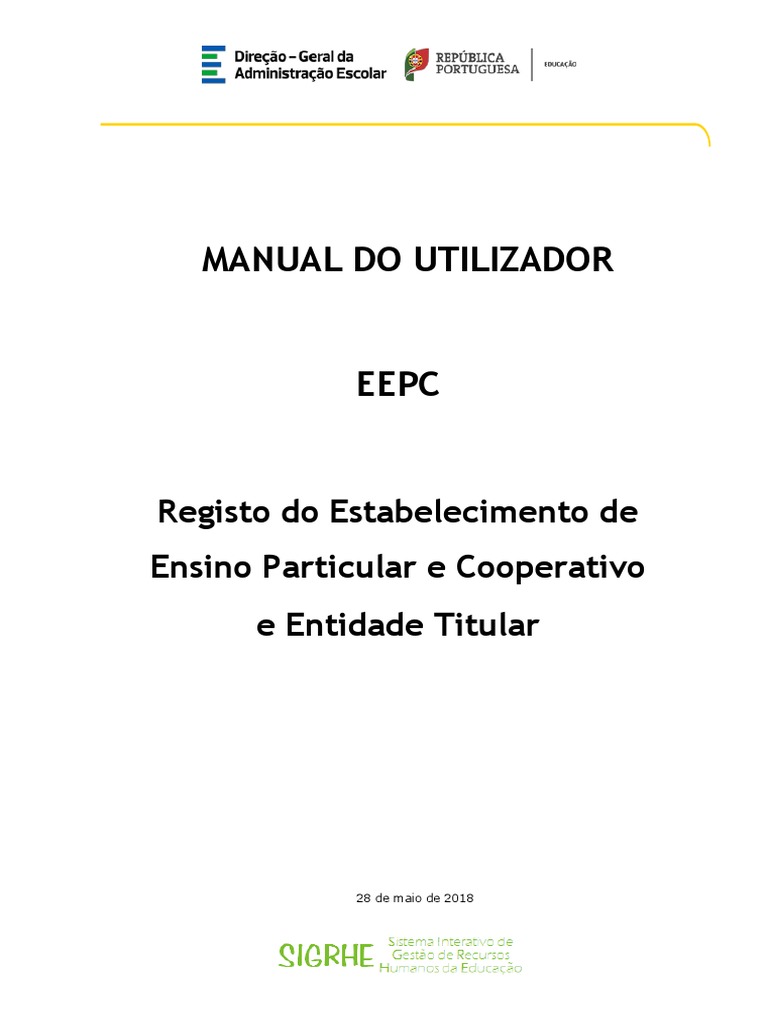 A 20180528 - Epc - Man - ManUtilizEntidadeTitular, MANUAL DO UTILIZADOR ...