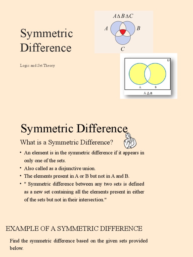 Understanding Symmetric Difference in Sets | PDF | Intersection (Set ...