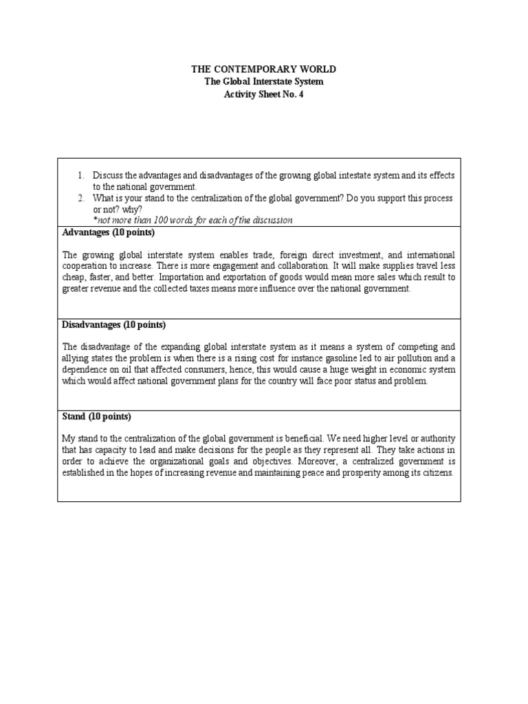 TCW Module 2 Lesson 4 Activity Sheet | PDF | Finance & Money Management ...