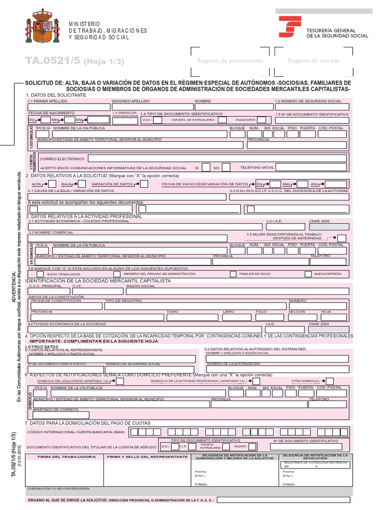 13.3. Tesorería General de La Seguridad Social Alta de Los Socios y ...