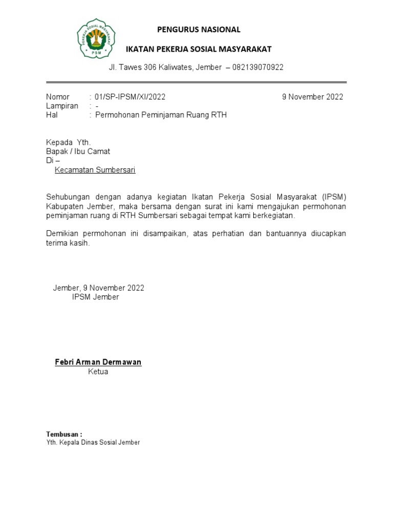 Contoh Surat Permohonan | PDF