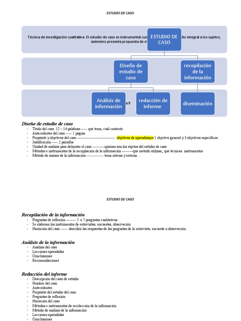 DISEÑO DEL ESTUDIO DE CASO | PDF | Caso de estudio | Aprendizaje
