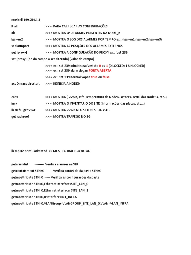 Comandos Basico 3g 4g e SIU - Treinameto Basico TEL | PDF