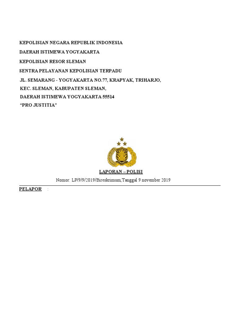 Laporan Polisi Pdf