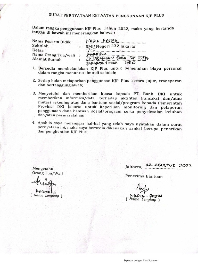 NADIA RASMA - SuratPernyataan - PDF - Sri Rejeki-6 | PDF