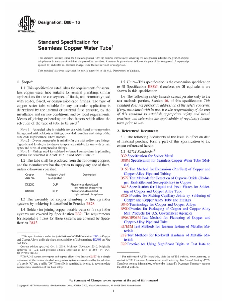Astm B88-2016 | PDF