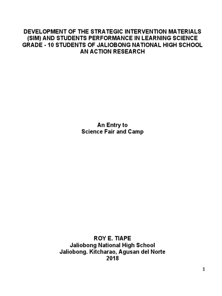 Science SIM Action Research | Download Free PDF | P Value | Teaching Method