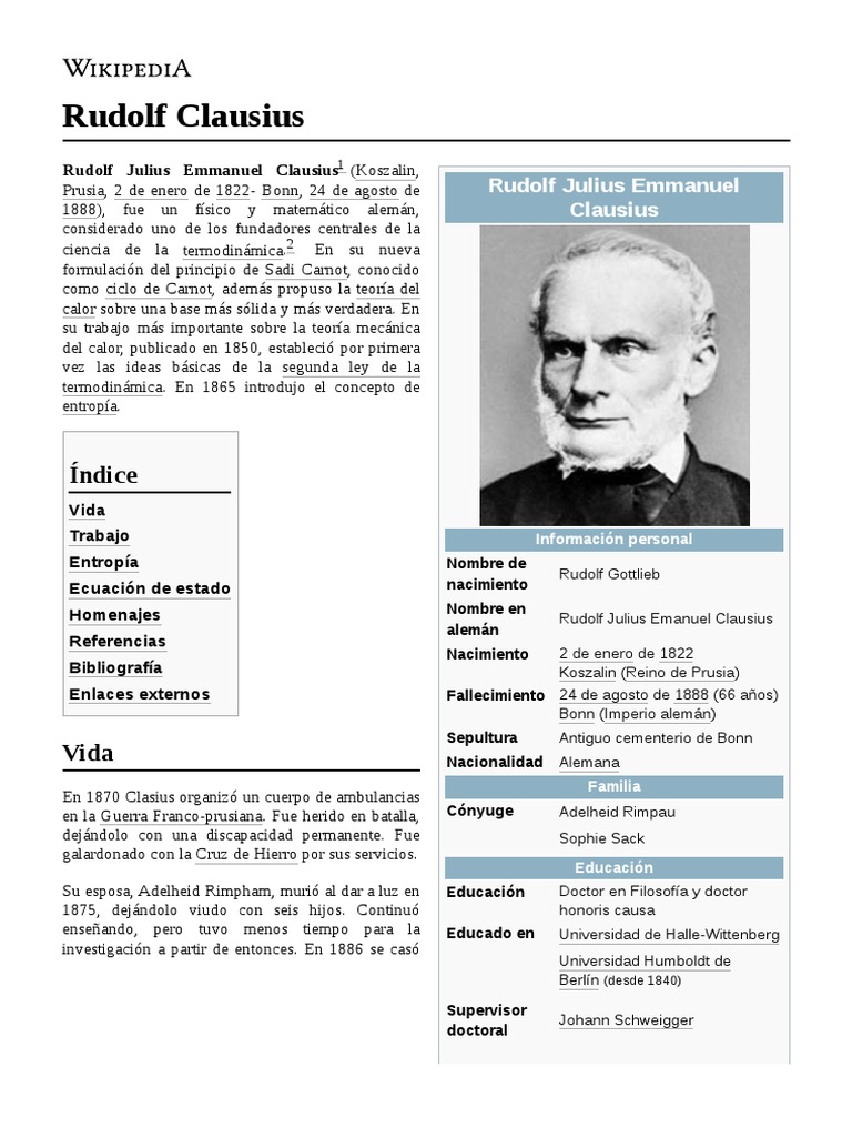 Rudolf_Clausius | PDF | Termodinámica | Física Matemática