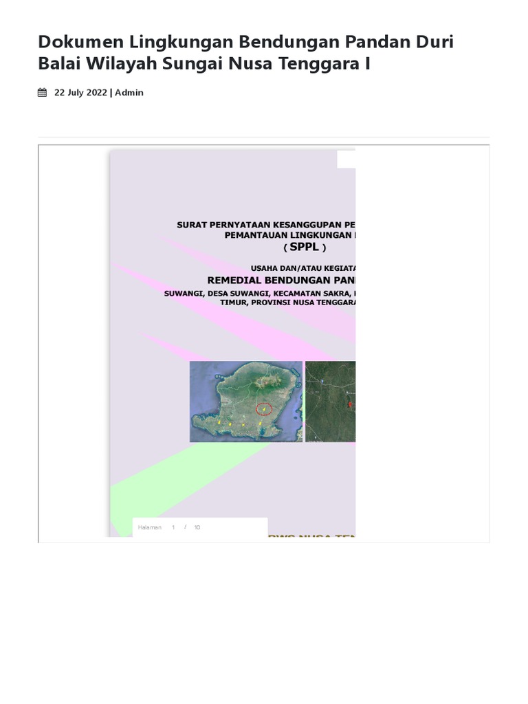 Dokumen Lingkungan Bendungan Pandan Duri Balai Wilayah Sungai Nusa ...