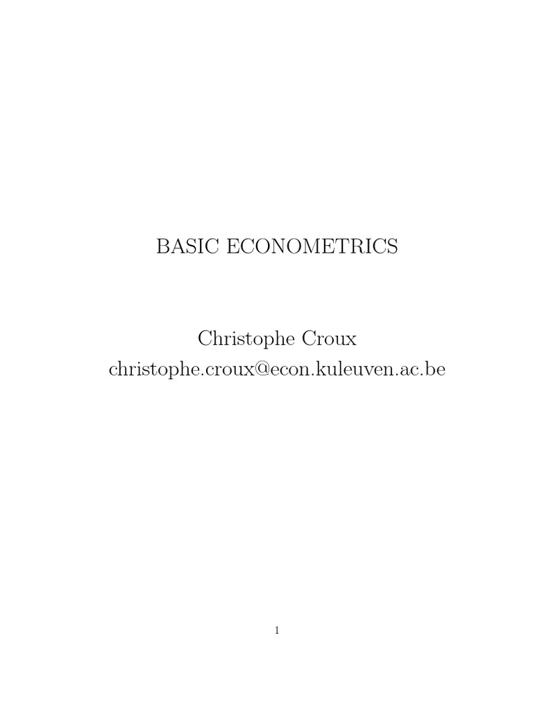 An Introduction to Basic Econometric Concepts and Statistical Analysis | PDF | Coefficient Of ...