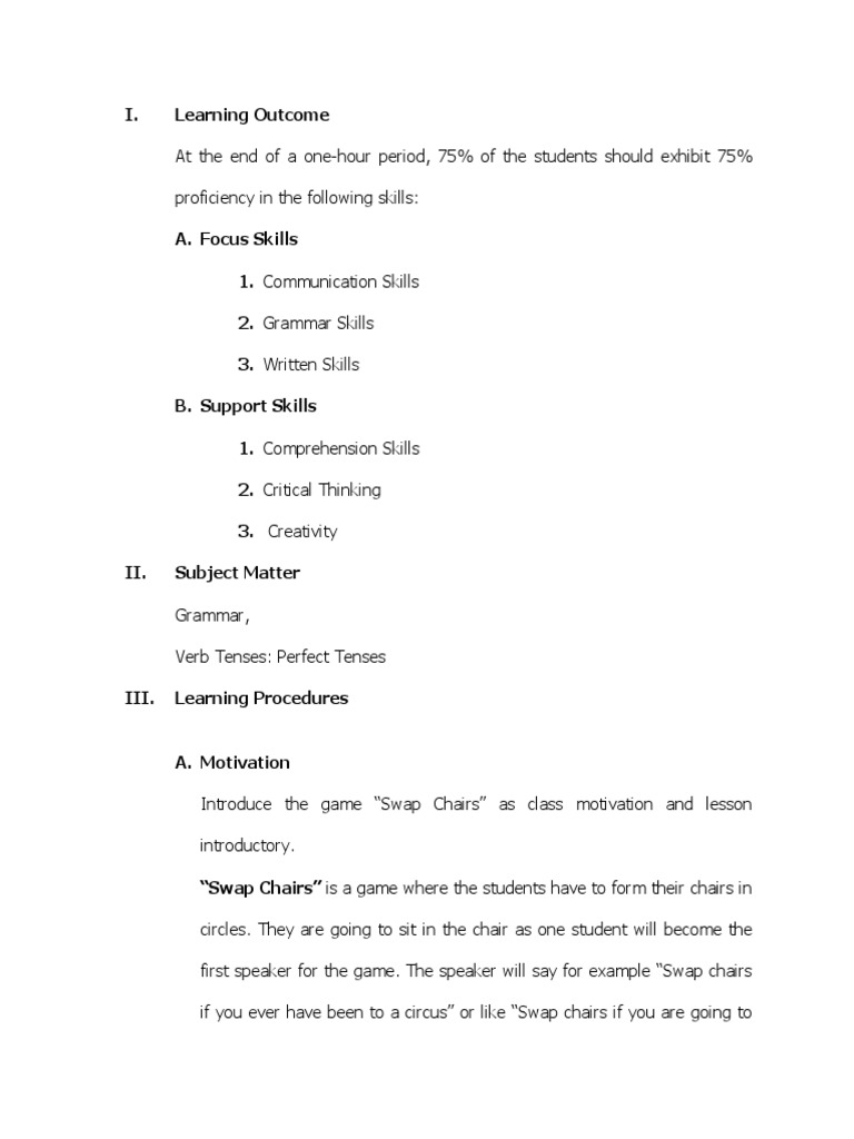 Teaching Perfect Tenses in English Class | PDF | Reading Comprehension ...