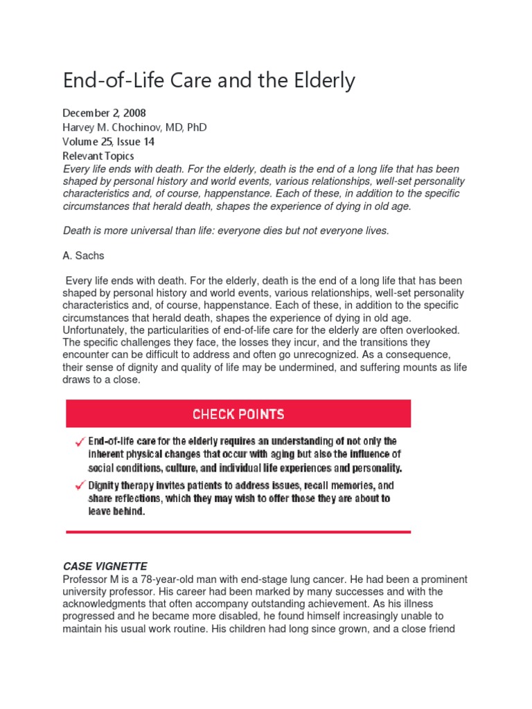 End-Of-Life Care and The Elderly | PDF | Palliative Care | Old Age