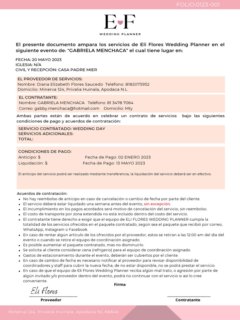 Ejemplo Contrato | PDF