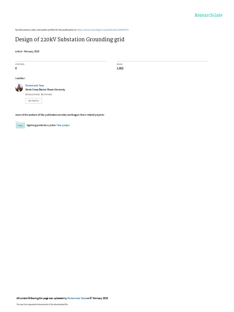 Design of 220 KV Substation Grounding Grid | PDF | Electrical ...