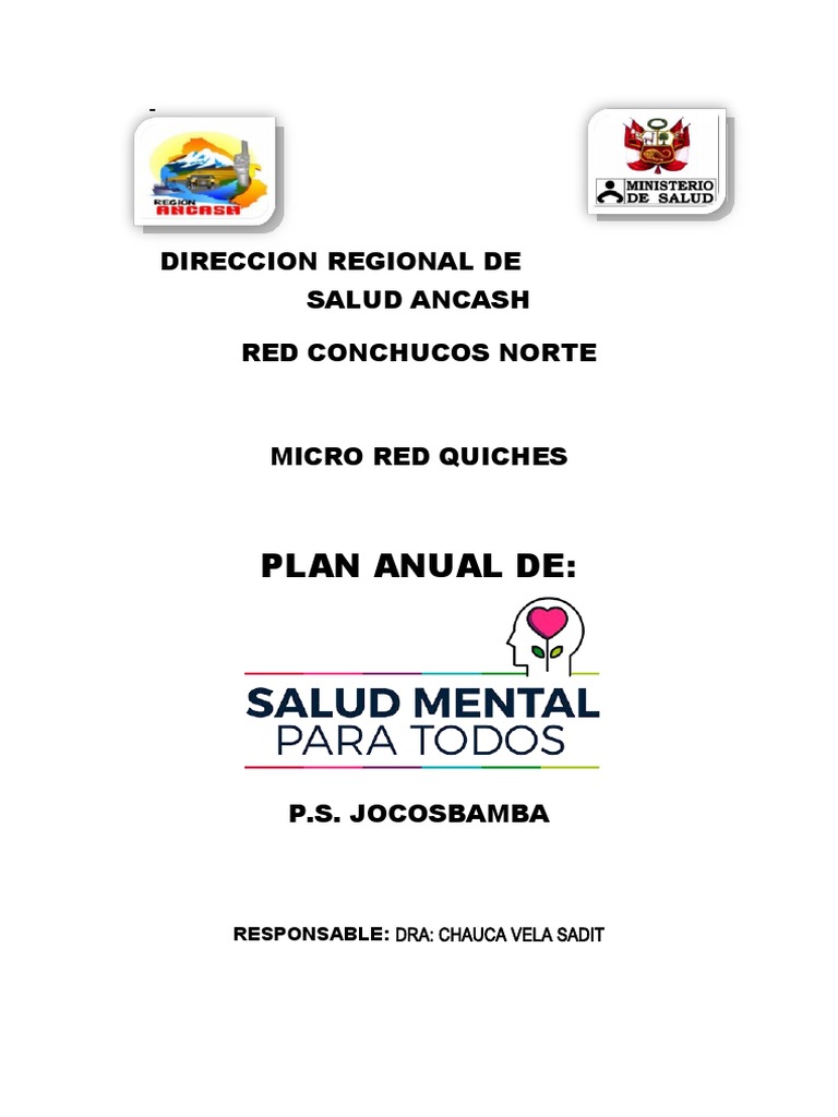 Plan Anual de Salud Mental | PDF | Trastorno mental | Salud mental