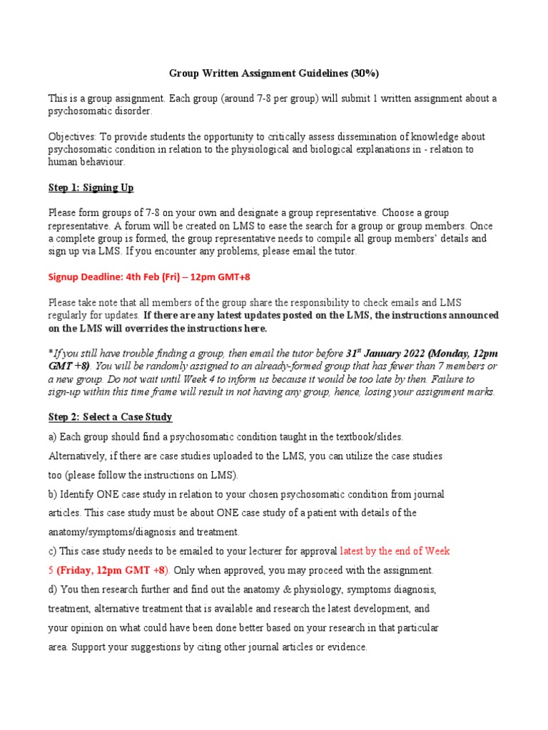 Written Assignment Guidelines | PDF | Medical Diagnosis | Turnitin