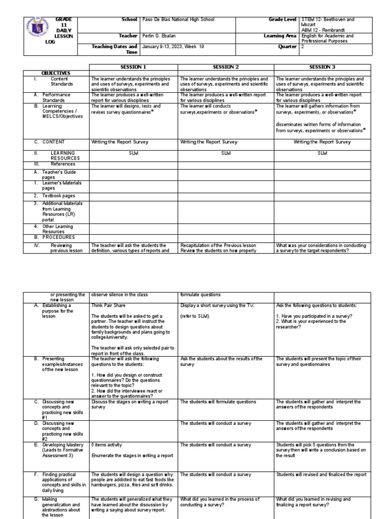 W19 Q2 Eapp | PDF | Survey Methodology | Learning