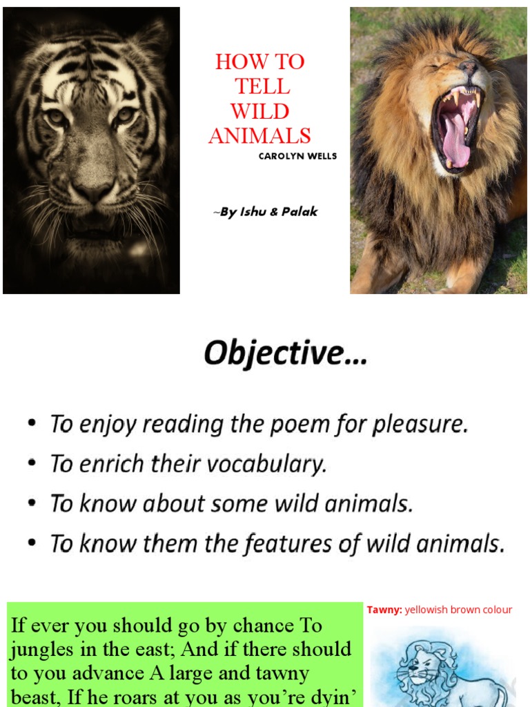 ASL - Activity - Roll No. 9 and 10 - How To Tell Wild Animals | PDF ...