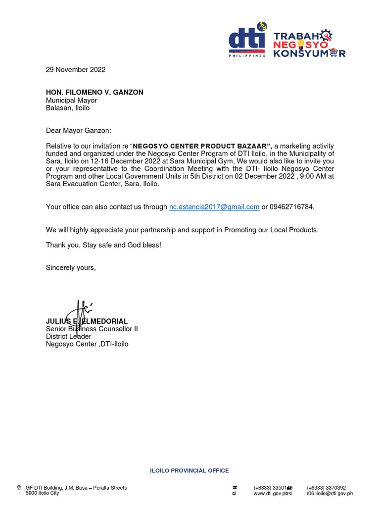 Letter Coordination Meeting | PDF