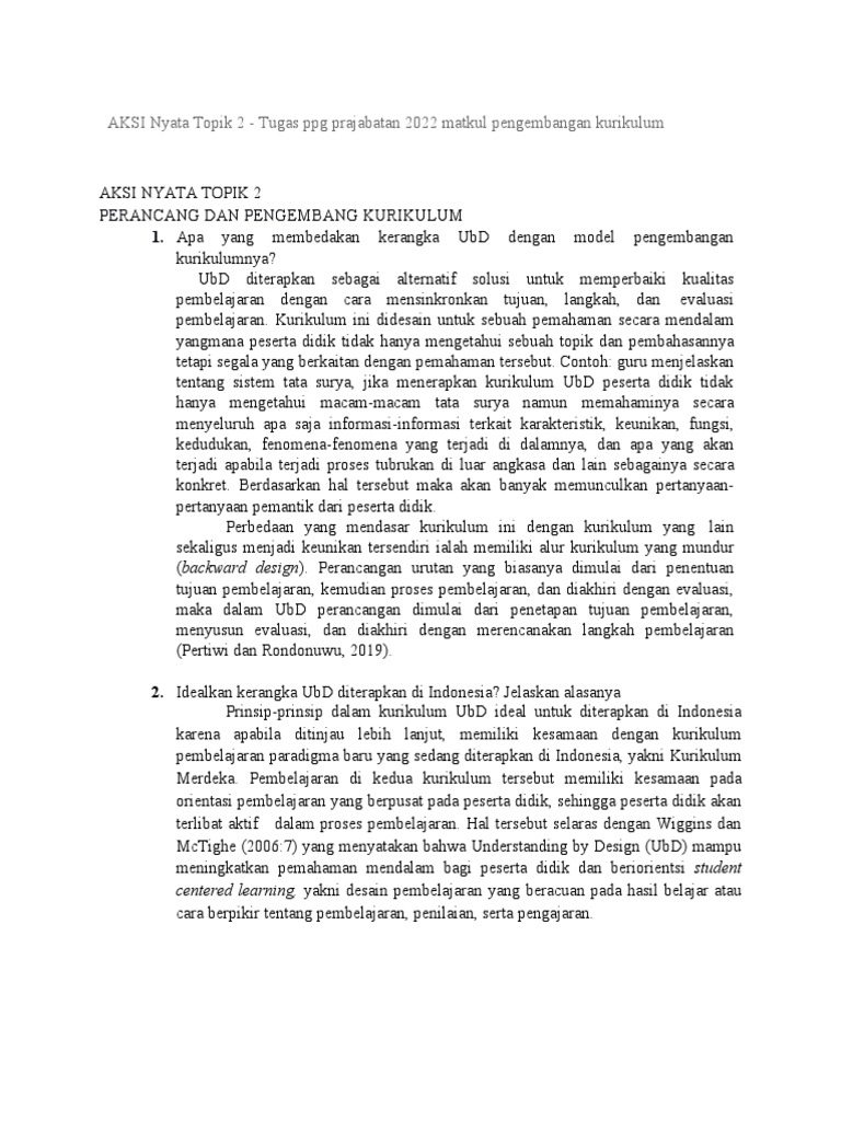 AKSI Nyata Topik 2 PPK | PDF